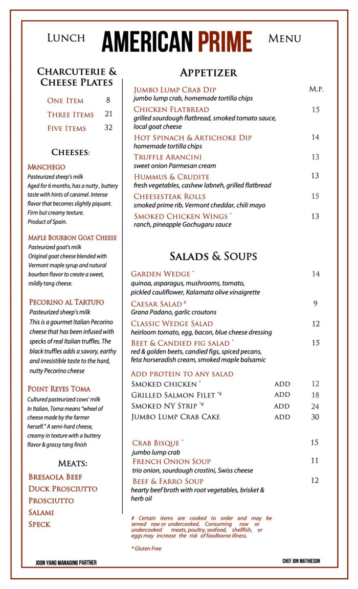 Lunch - American Prime